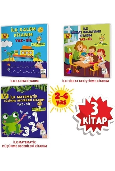 2-4 Yaş Evde Etkinlik Seti – Mucit Karınca Serisi Yaz-Sil Kitaplar 2-4 Yaş Evde Etkinlik Seti – Mucit Karınca Serisi Yaz-Sil Kitaplar
