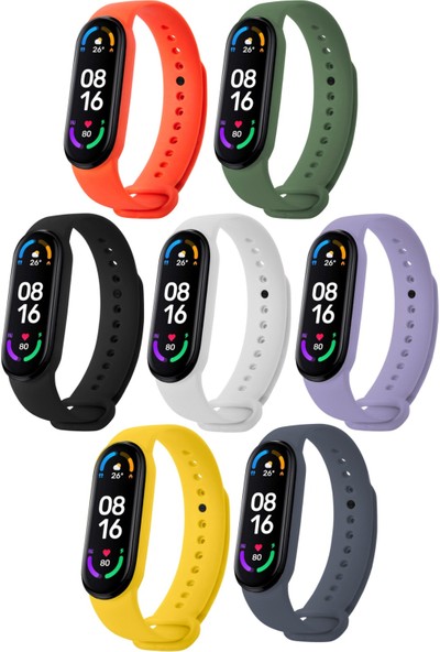 Hoffice Xiaomi Mi Band 5 / Mi Band 6 Uyumlu Silikon Kordon (Özel Saklama Kutusunda 7 Adet) Hoffice Xiaomi Mi Band 5 / Mi Band 6 Uyumlu Silikon Kordon (Özel Saklama Kutusunda 7 Adet)