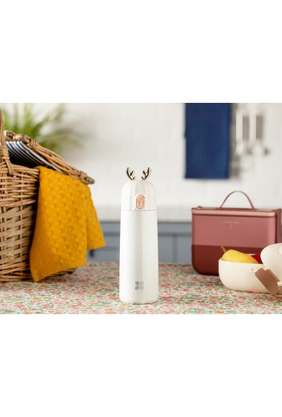 English Home My Deer Paslanmaz Çelik Termos 350 ml Beyaz