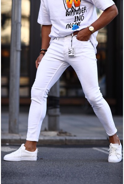 Be Original Erkek Slimfit Beyaz Kot Pantolon Be Original Erkek Slimfit Beyaz Kot Pantolon