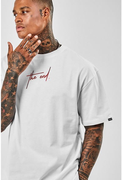Be Original Unisex The End Oversize Beyaz T-Shirt
