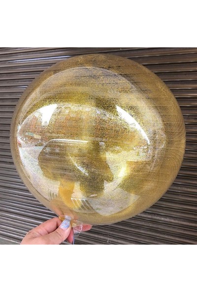SAM Gold Simli Yuvarlak Şeffaf Balon 24 Inç SAM Gold Simli Yuvarlak Şeffaf Balon 24 Inç