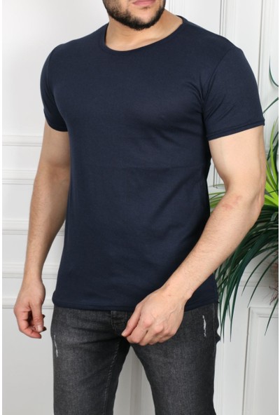 Şenol Erkek Lacivert Dar Kesim Slim Fit Tshirt Şenol Erkek Lacivert Dar Kesim Slim Fit Tshirt