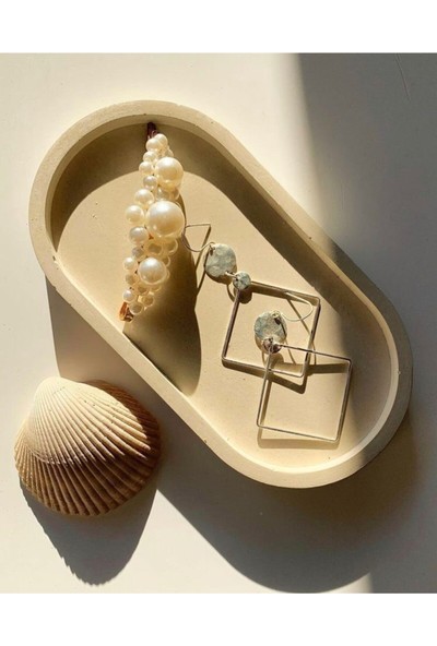 Tutal Home Dekoratif Oval Beton Biblo Tabak Beton Takı Tabağı Mum Tabağı Organizer Mumluk Tütsülük - Bej Tutal Home Dekoratif Oval Beton Biblo Tabak Beton Takı Tabağı Mum Tabağı Organizer Mumluk Tütsülük - Bej