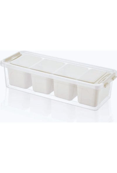 EbruliHomeArt Kilitli 4 Bölmeli Çok Amaçlı Saklama Kabı Kahvaltılık 2,5 Lt EbruliHomeArt Kilitli 4 Bölmeli Çok Amaçlı Saklama Kabı Kahvaltılık 2,5 Lt