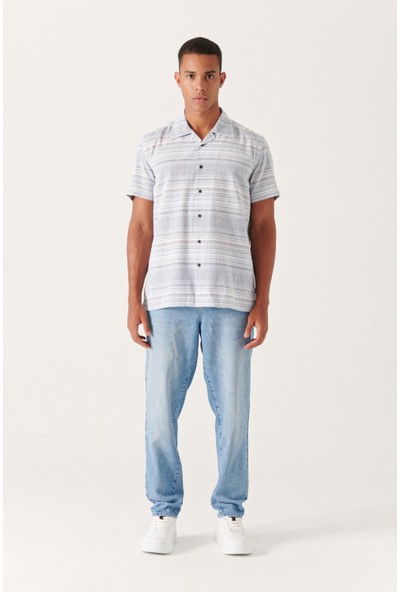 AVVA Relaxed Fit Beli Lastikli Jean Pantolon_mavi