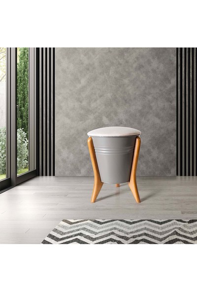 Sanal Mobilya Kova Puf Gri - Model 60 Sanal Mobilya Kova Puf Gri - Model 60