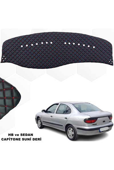 Point Megane 1 Göğüs Halısı Hb-Sedan Suni Deri 1.kalite Siyah-Kırmızı