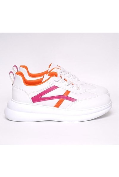 Enes Kadın Spor Ayakkabı-Beyaz Fusya Turuncu Enes Kadın Spor Ayakkabı-Beyaz Fusya Turuncu
