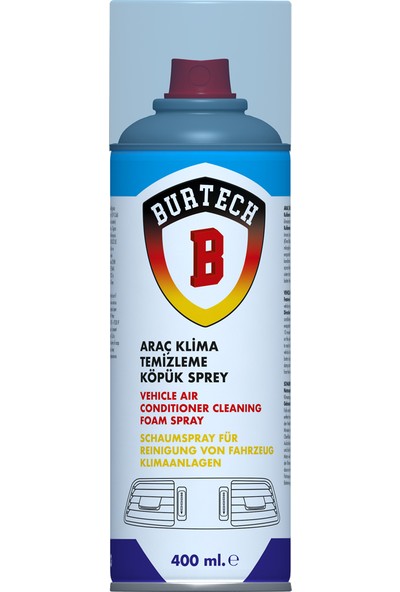 Burtech Araç Klima Temizleyici Sprey 400 ml Burtech Araç Klima Temizleyici Sprey 400 ml