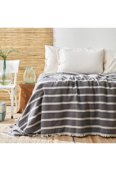 Yataş Bedding Vitali Çift Kişilik Müslin Pike Yatak Örtüsü - Antrasit