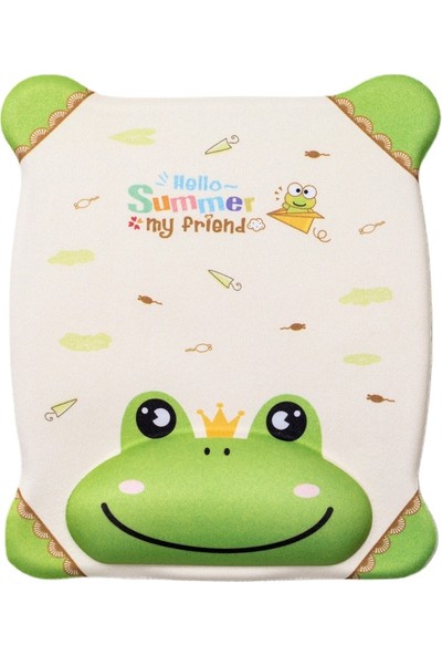 Devils Eye 21.5*17.5cm Silikon Kurbağa Desenli Mouse Pad - Yeşil (Yurt Dışından)