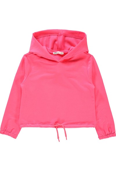 Civil Girls Kız Çocuk Kapüşonlu Sweatshirt 6-9 Yaş Neon Pembe