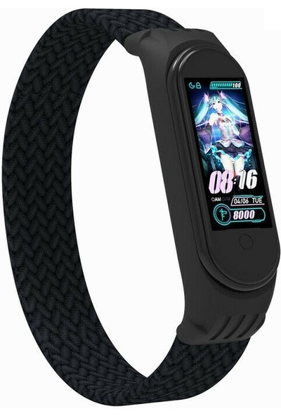 Techmaster Xiaomi Mi Band 3 4 5 Örgü Solo Loop Tme Kordon Medium