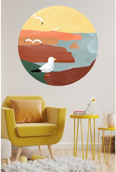 Suluboya 4 Temalı Duvar Sticker 70X70