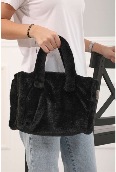 Silversun Mini Peluş Çanta,siyah,ce-3