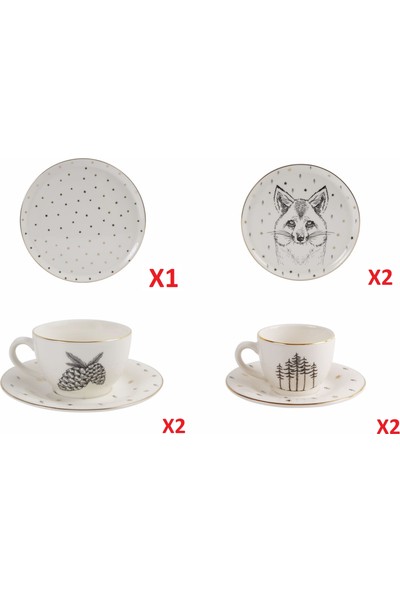Porland Forest Fox Çay ve Kahve Sunum Seti 2 Kişilik 7 Parça Porland Forest Fox Çay ve Kahve Sunum Seti 2 Kişilik 7 Parça