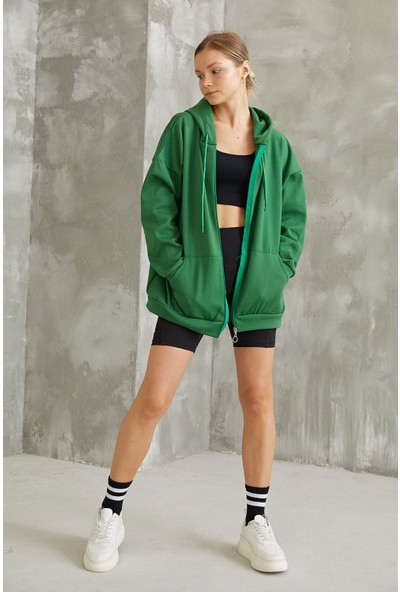 Foremia Fermuarlı Sweatshirt-Yeşil