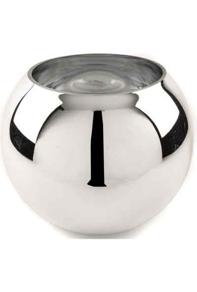 Desi Concept Gümüş Yuvarlak Cam Vazo 25 cm