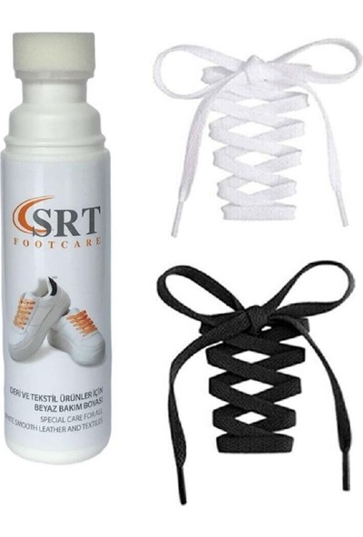 SRTfootcare Spor Beyaz Deri ve Kumaş Ayakkabı Bakım Boyası 75 ml 1 Adet + 2 Çift K103 Spor Siyah Beyaz Bağcık SRTfootcare Spor Beyaz Deri ve Kumaş Ayakkabı Bakım Boyası 75 ml 1 Adet + 2 Çift K103 Spor Siyah Beyaz Bağcık
