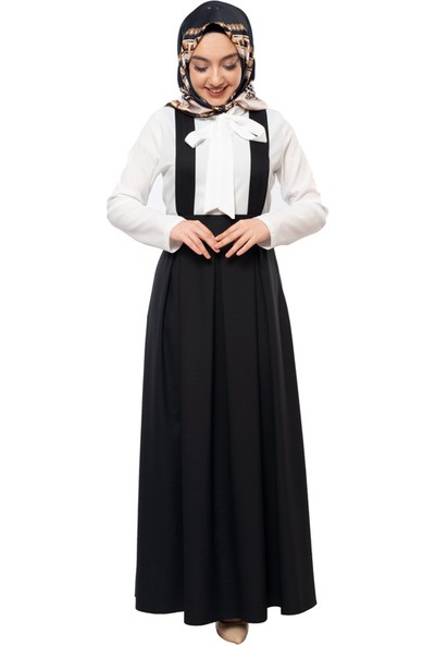 Sinelay Moda Çizgi Askı Pileli Ikili Tesettür Takım Siyah Sinelay Moda Çizgi Askı Pileli Ikili Tesettür Takım Siyah