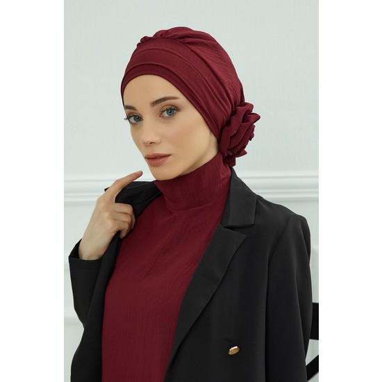 Aisha's Design Aerobin Kumaş Hazır Türban,bordo,ht-92 Fiyatı