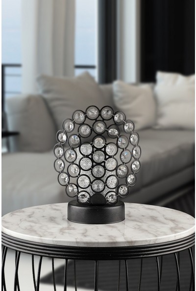 Begüsa Efla Kristal Mumluk Siyah