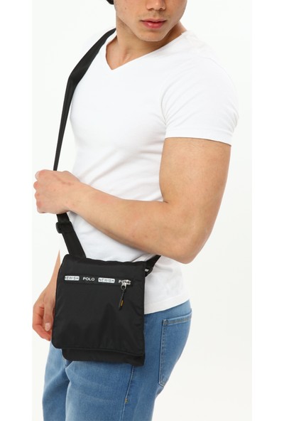 Avca Unisex Siyah Çapraz Askılı Omuz Postacı Çanta Küçük Boy Günlük Seyahat