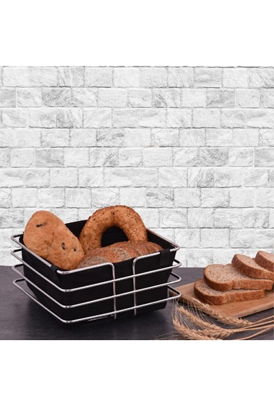 Kitchen Store Ekmek Sepeti Metal Kutu Lüx Paslanmaz