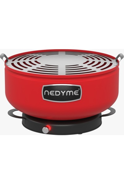Nedyme Dumansız Kömürlü Mangal Simli Kırmızı