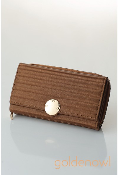 Goldenowl Lüx Kadın Düğmeli Çok Bölmeli Cüzdan