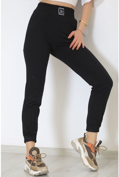 Beli Lastikli Eşofman Altı Siyah