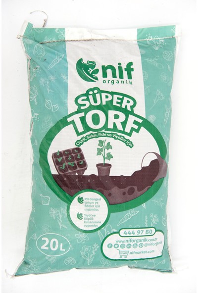 Nif Süper Torf, Çiçek Saksı ve Viyoller Için- 20LT
