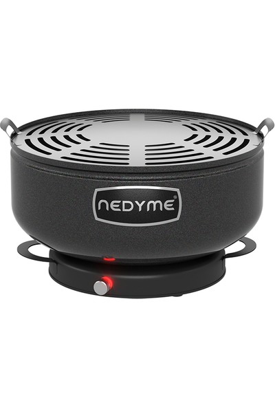 Nedyme Dumansız Kömürlü Mangal Simli Siyah