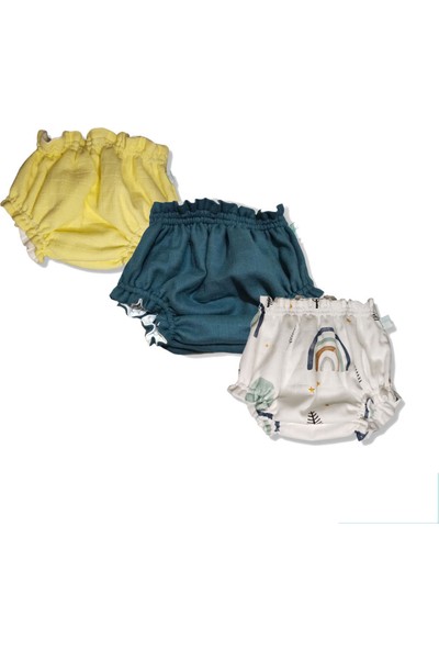 Majkabeba Sarı Petrol Mavi Denim Rainbow Sıvı Geçirmez Külot 3'lü Alıştırma Külodu, Mayo, Şort Majkabeba Sarı Petrol Mavi Denim Rainbow Sıvı Geçirmez Külot 3'lü Alıştırma Külodu, Mayo, Şort
