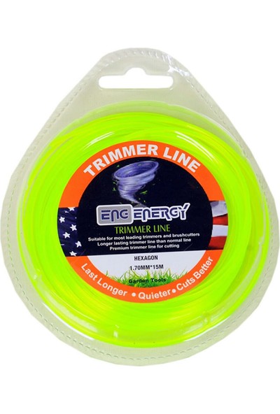 Akyol Garden King Garden Tırpan Misinası Ot Çim Kesme Ipi 1.70 mm - 15 M Altı Köşe