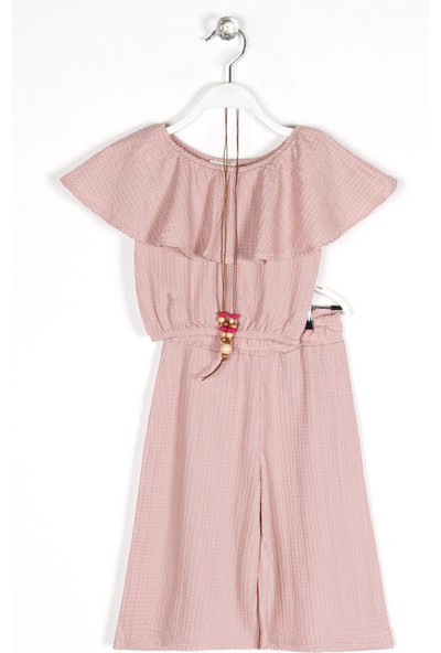 Zepkids Kız Çocuk Kayıkcı Yaka Omuz Detaylı Kaprili Takım 3-10 Yaş