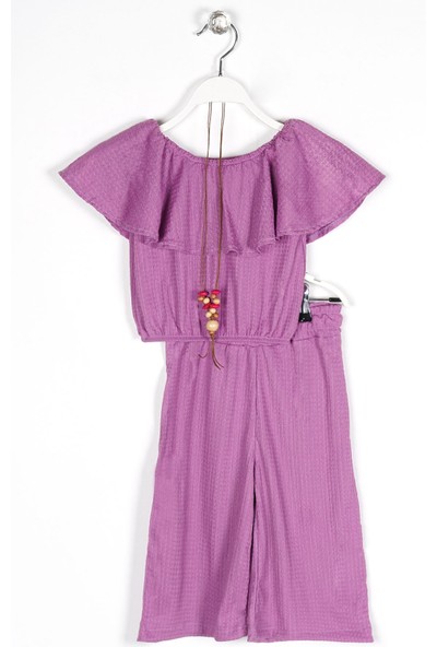 Zepkids Kız Çocuk Kayıkcı Yaka Omuz Detaylı Kaprili Takım 3-10 Yaş