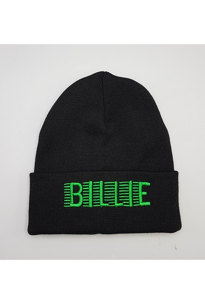 Köstebek Billie Eilish Çizgili Yazı Bere Köstebek Billie Eilish Çizgili Yazı Bere