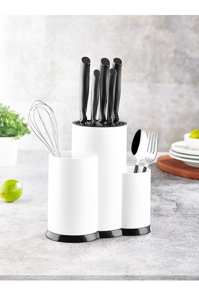 DEYHOME Lüx Tezgah Üstü Bölmeli Kaşık Bıçak Standı – Kaşıklık Bıçaklık Düzenleyici Organizer