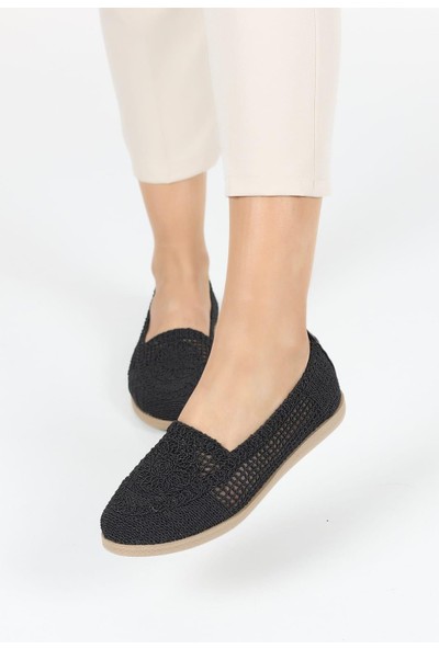 Beyken Ayakkabı Beyken Hasır Örgü Kadın Babet