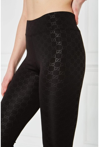 Thulia Siyah Yazı Desenli Tayt Model 2