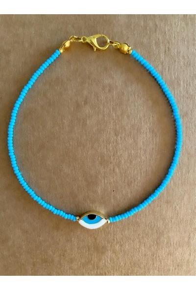 Rengarenk Göz Figürlü Mavi Boncuk Halhal,mavi Halhal,boncuk Halhal