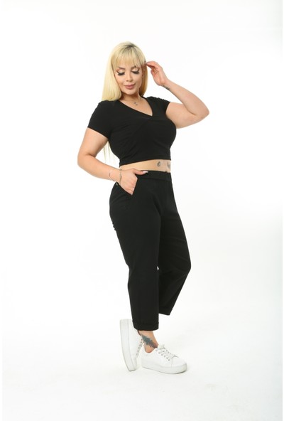 Büyük Bedenim Gabardin Kapri