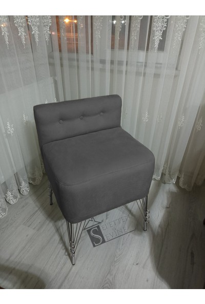 Sepetten Evine Lotus Tekli Berjer Mini Koltuk Metal Krom Ayak Sepetten Evine Lotus Tekli Berjer Mini Koltuk Metal Krom Ayak