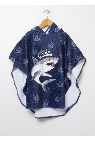 Slipstop Kapüşonlu Baskılı Çok Renkli Erkek Çocuk Panço