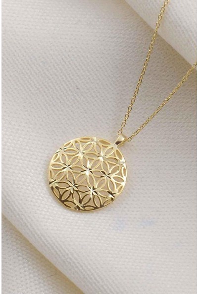 beyisa Yaşam Hayat Çiçeği Bereket 14 Ayar Altın Kaplama Gold 925 Ayar Gümüş Zincirli Kolye beyisa Yaşam Hayat Çiçeği Bereket 14 Ayar Altın Kaplama Gold 925 Ayar Gümüş Zincirli Kolye