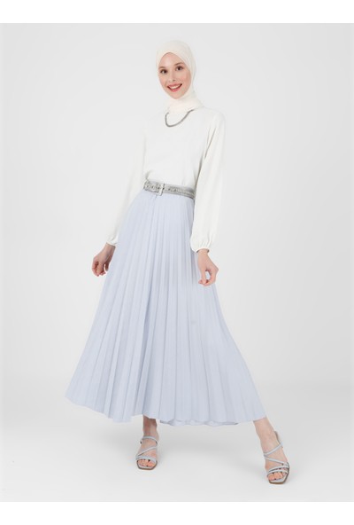 Refka Piliseli Etek - Sky Blue - Refka Casual Refka Piliseli Etek - Sky Blue - Refka Casual