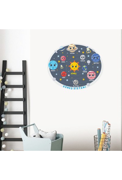 Piksel Grafik Güneş Sistemi Çocuk Odası Sticker Piksel Grafik Güneş Sistemi Çocuk Odası Sticker