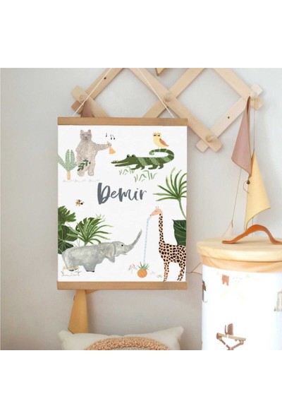 Piksel Grafik Özel Isim Orman Festivali Ipli Askılı Kanvas Poster Piksel Grafik Özel Isim Orman Festivali Ipli Askılı Kanvas Poster